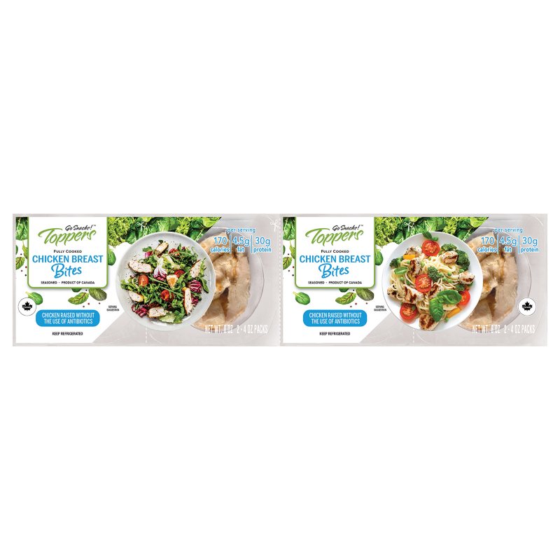 Go Snacks Toppers Fully Cooked Chicken Breast Bites 4 pack