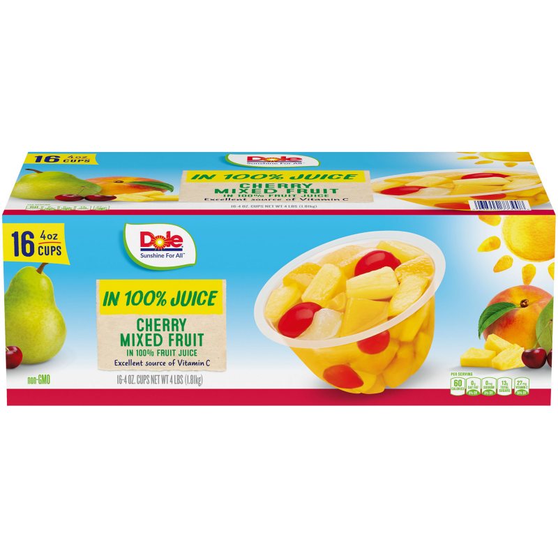 Dole Cherry Mixed Fruit Cups 4 oz (16-pk)