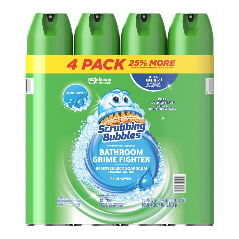 Scrubbing Bubbles Bathroom Grime Fighter Rainshower 25 oz (4-p