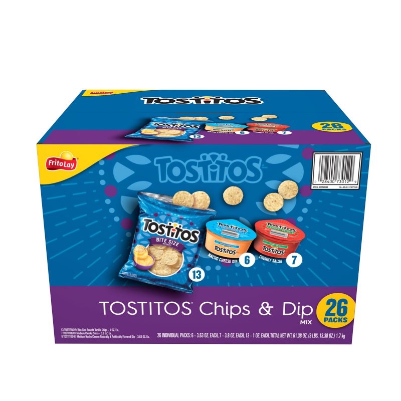 Tostitos Chips & Dip Mix, Variety Pack Snacks, 26 pack