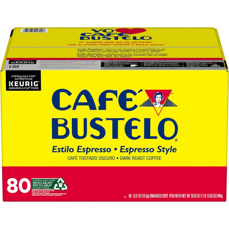 Cafe Bustelo Coffee Espresso Style Pods, Dark Roast, 80 count