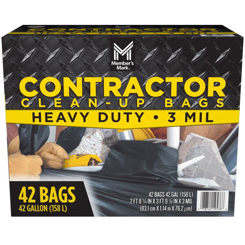 Member's Mark Commercial Contractor 42-Gallon Clean-Up Bags, 42 count