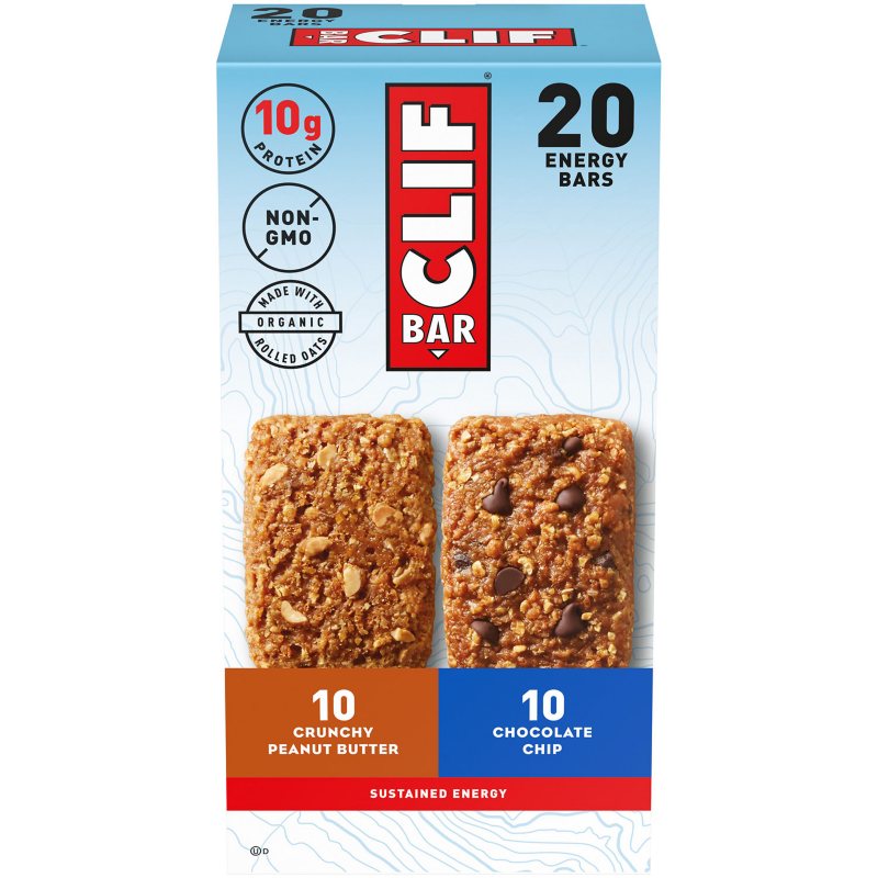 Clif Bar Sustained Energy Bars Variety Pack 2.4 oz (20-pk)
