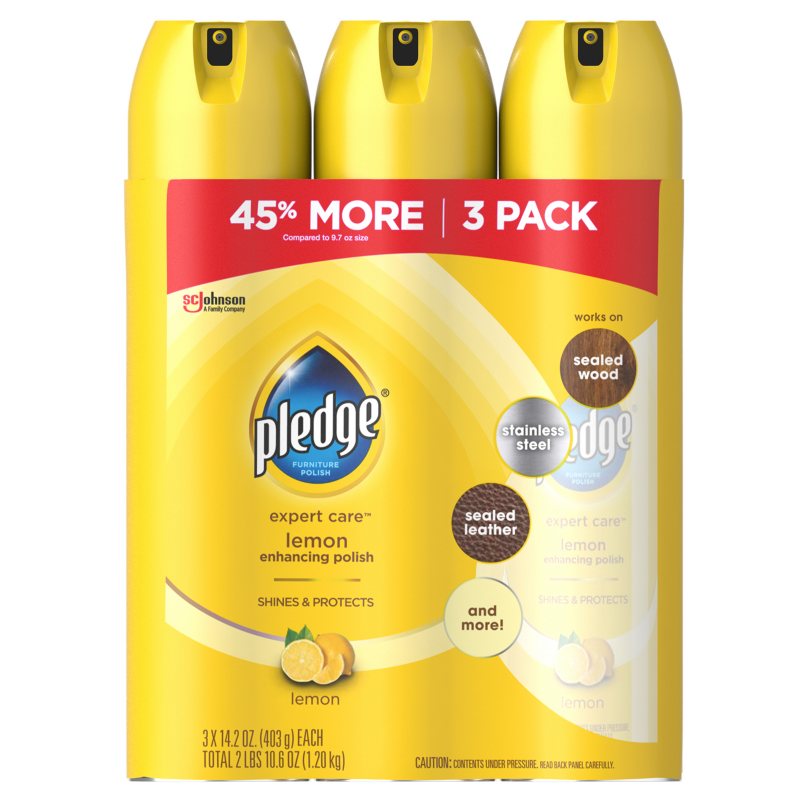 Pledge Enhancing Polish Furniture Spray Lemon 14.2 oz (3-pk)