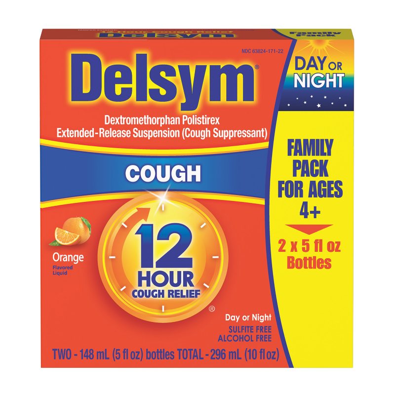 Delsym 12-Hr. Cough Relief Liquid, Orange, 5 fl. oz, 2 pk