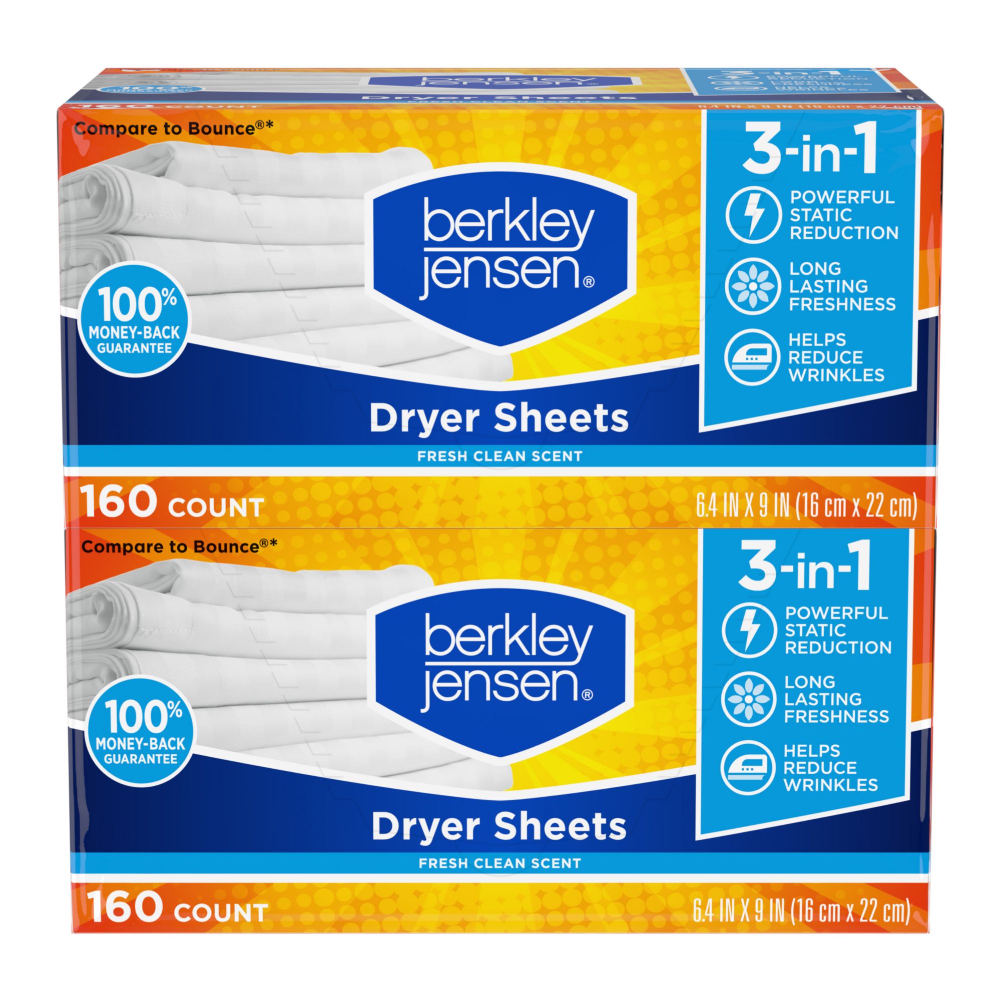 Berkley Jensen Dryer Sheets Fresh Clean 160 ct (2-pk)