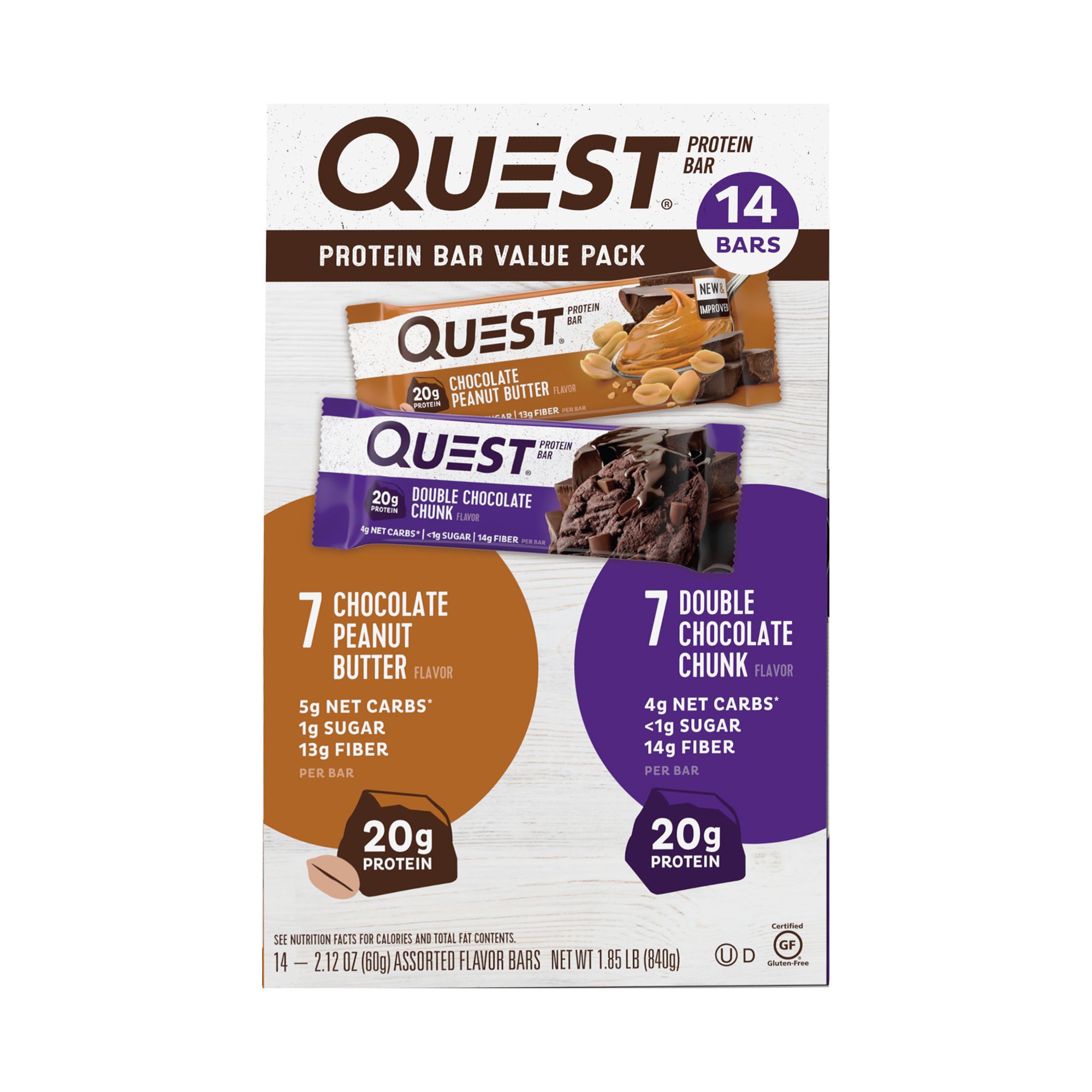 Quest Protein Bar Variety Pack 2.12 oz (14-pk)