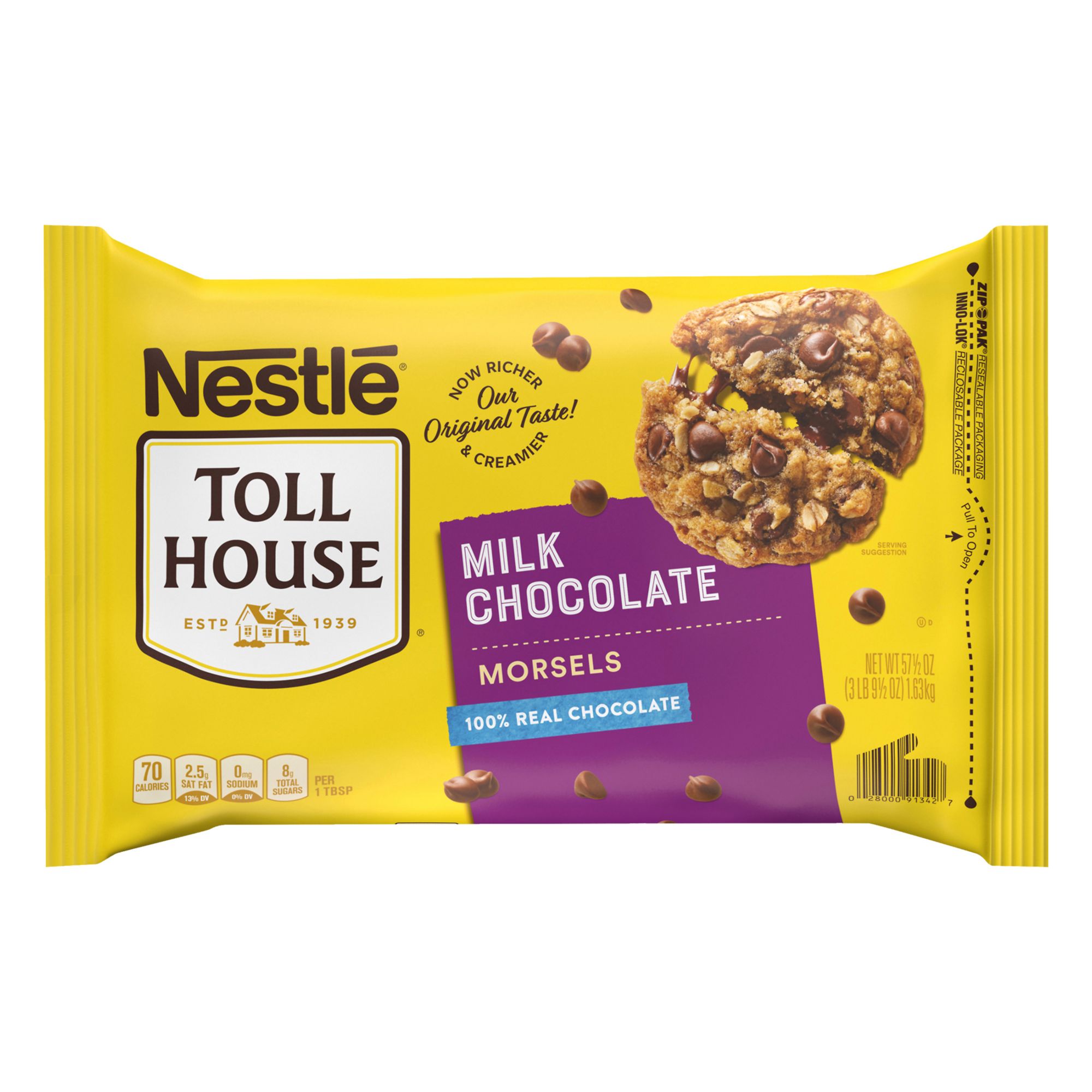 Nestle Toll House Milk Chocolate Morsels 57.5 oz