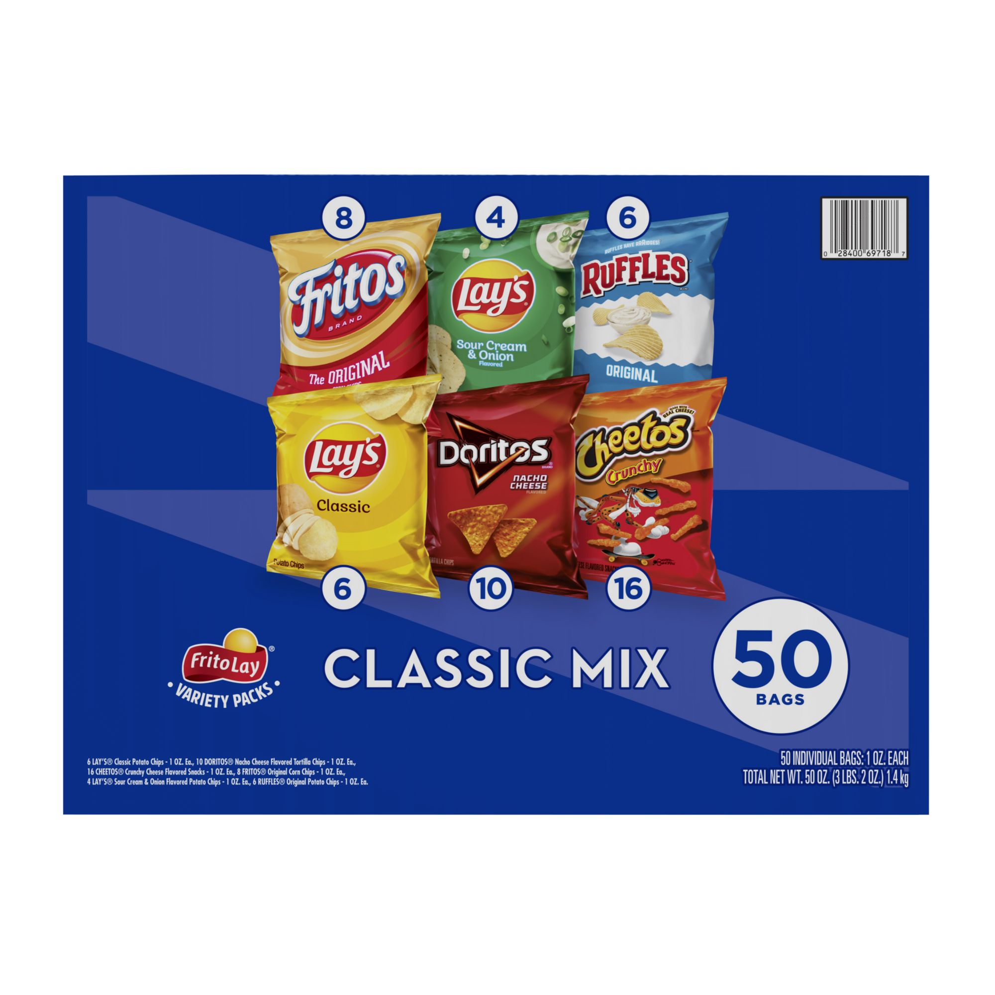 Frito-Lay Snack Mix, Classic, Variety Pack Chips, 1 oz (50-pk)
