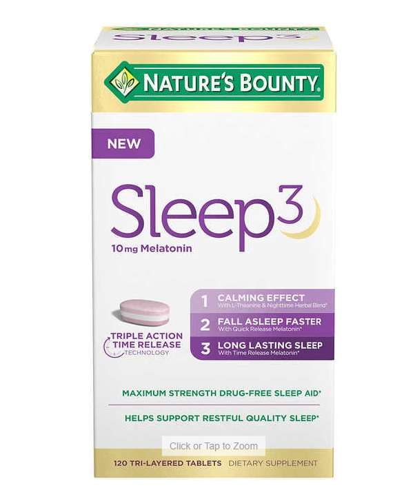 Nature's Bounty Sleep3 Melatonin 10mg Tablets 120 ct