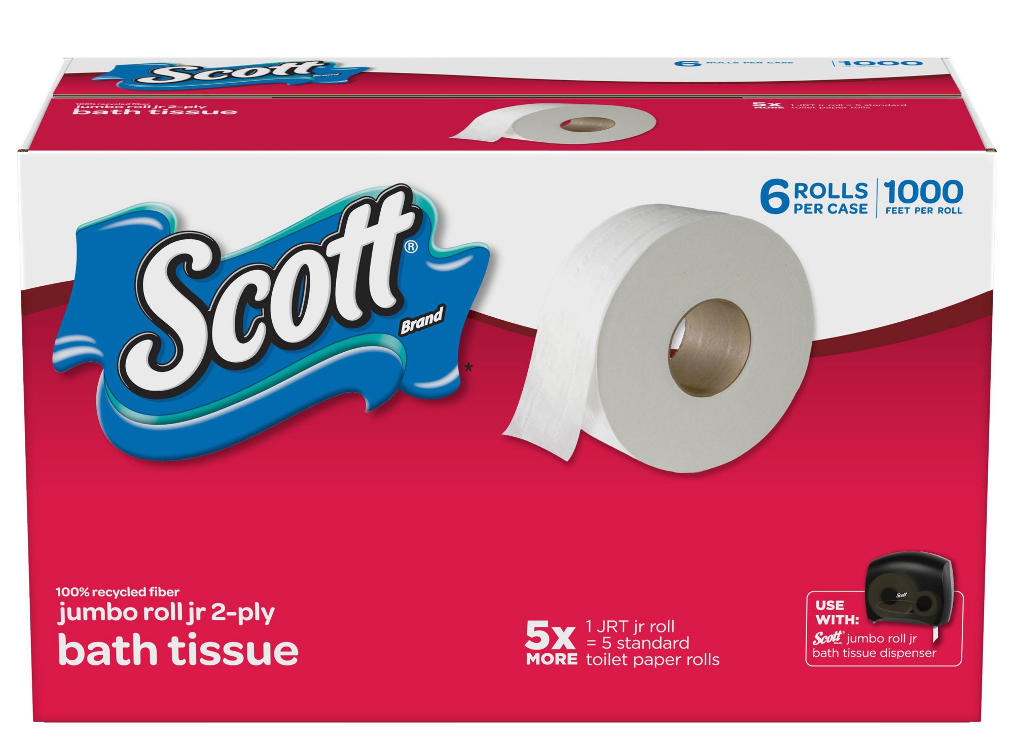 Scott Jumbo Roll 2-Ply Bath Tissue 6 ct