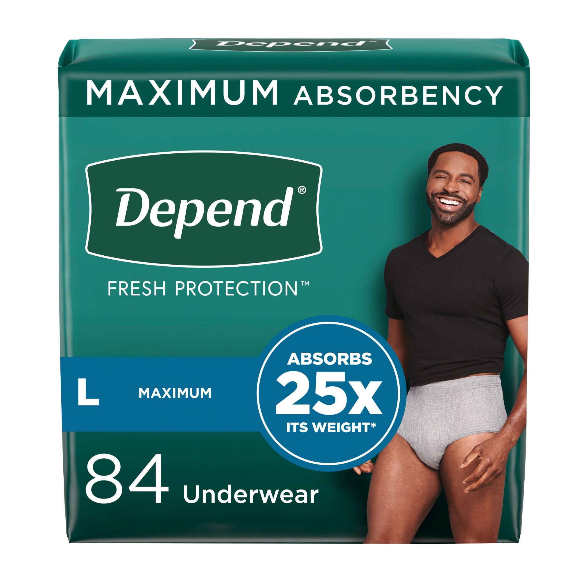 Depend Fresh Protection Incontinence Underwear Large 84 ct