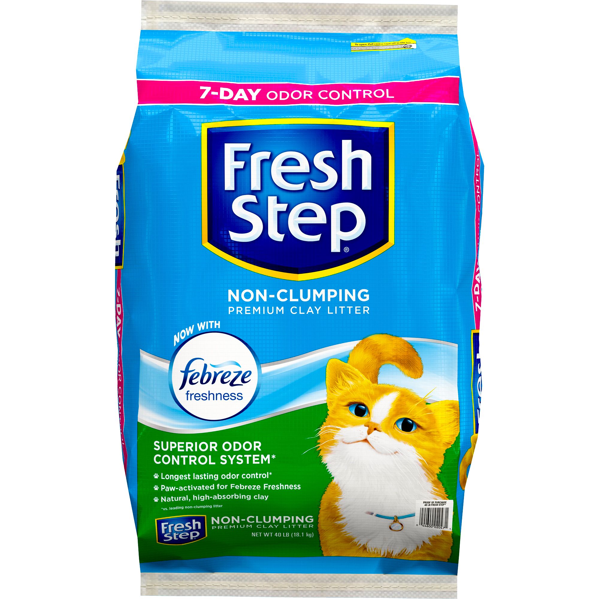 Fresh Step Non-Clumping Premium Cat Litter Febreze 40 Pounds