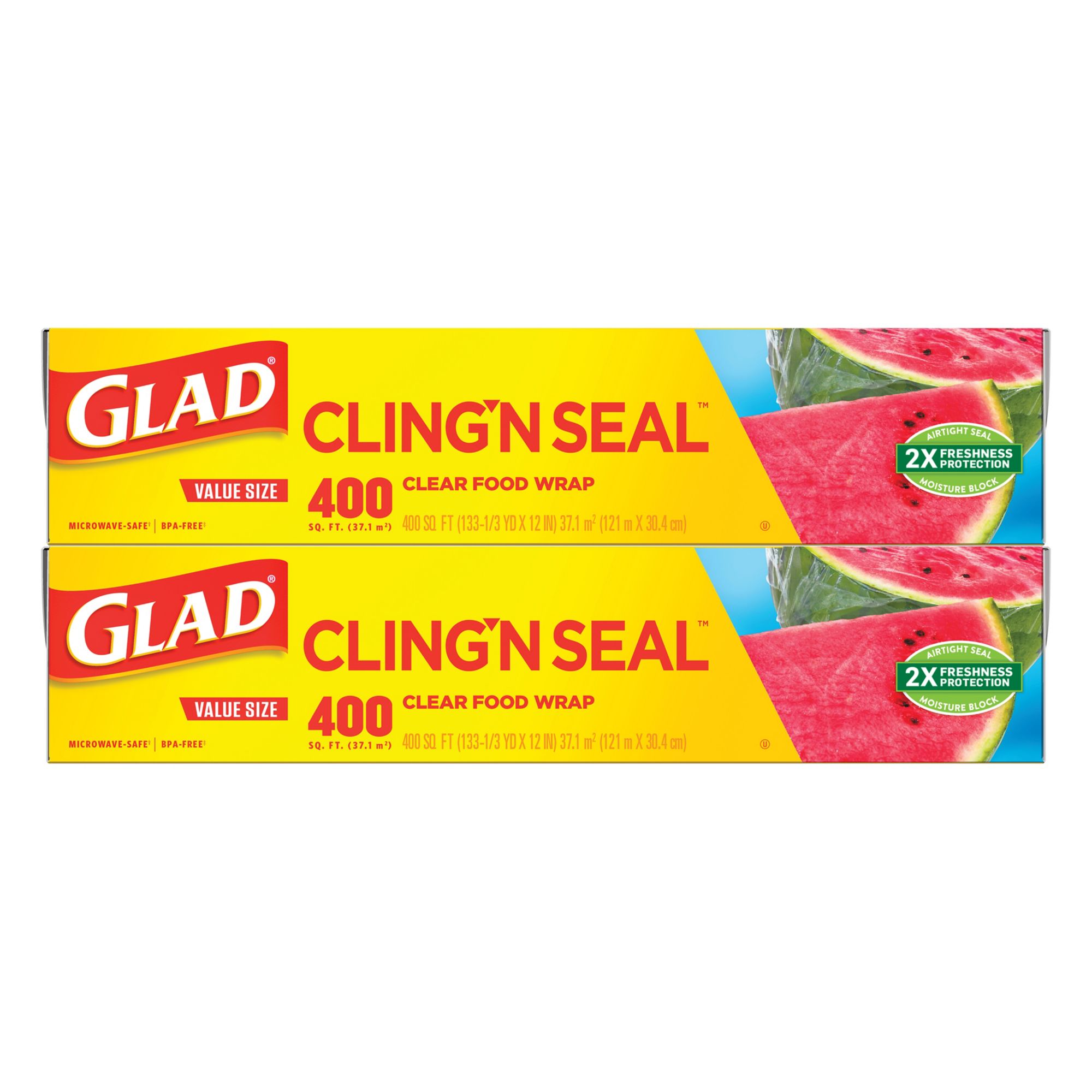 Glad Cling N Seal Plastic Wrap 400 Square Feet (2-pk)