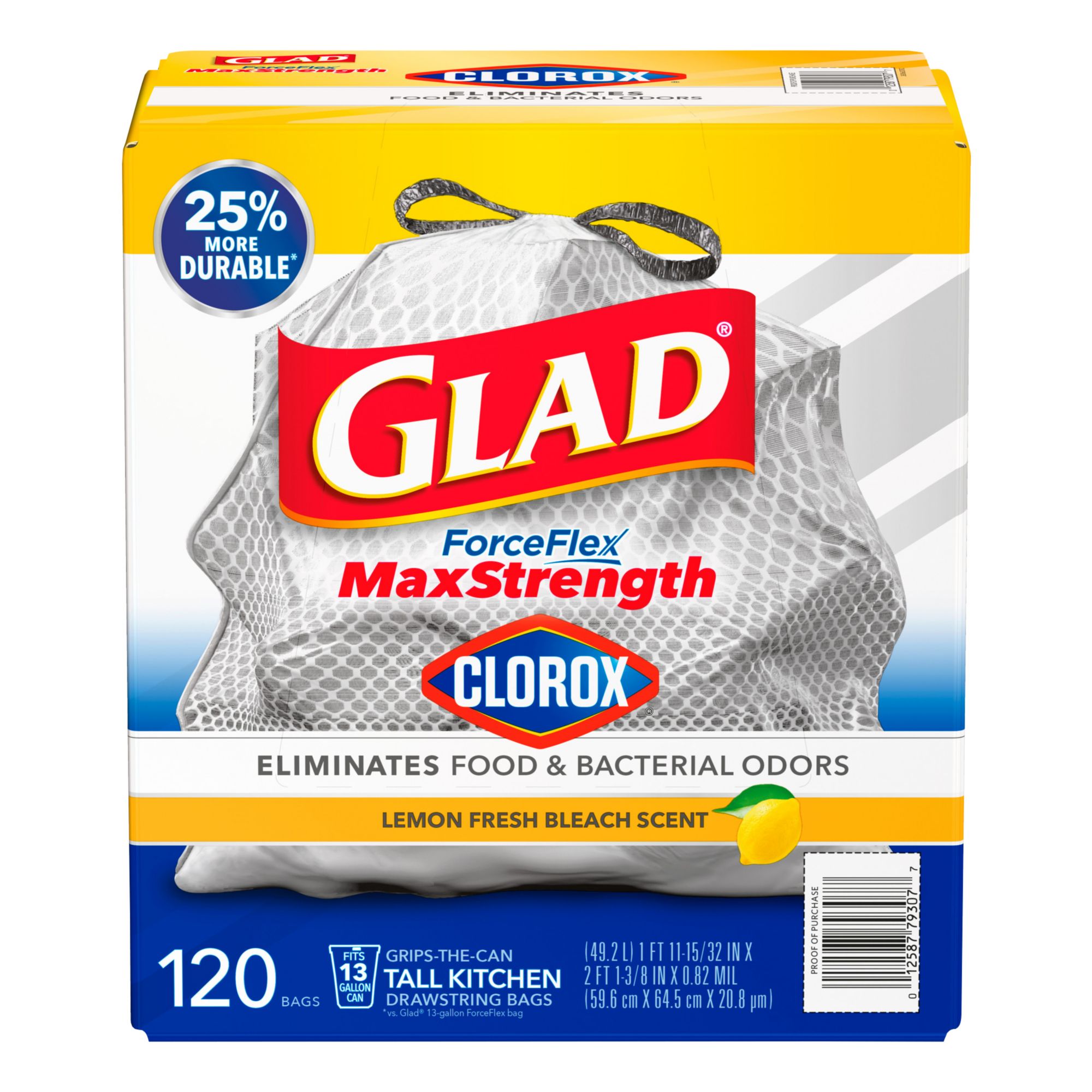Glad ForceFlex MaxStrength 13 Gallon Tall Kitchen Drawstring Bag