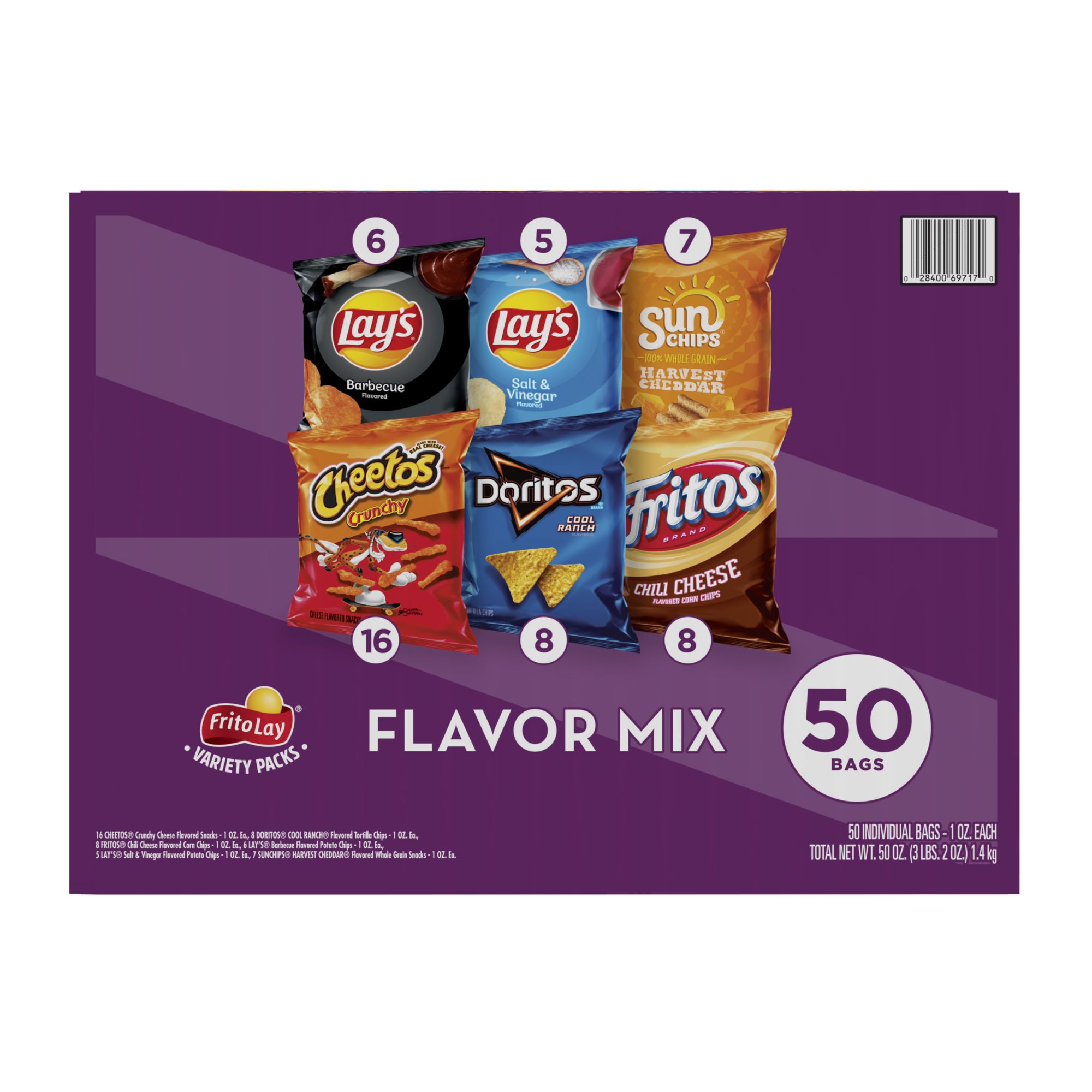 Frito-Lay Snack Mix, Flavor, Variety Pack Chips, 1 oz (50-pk)