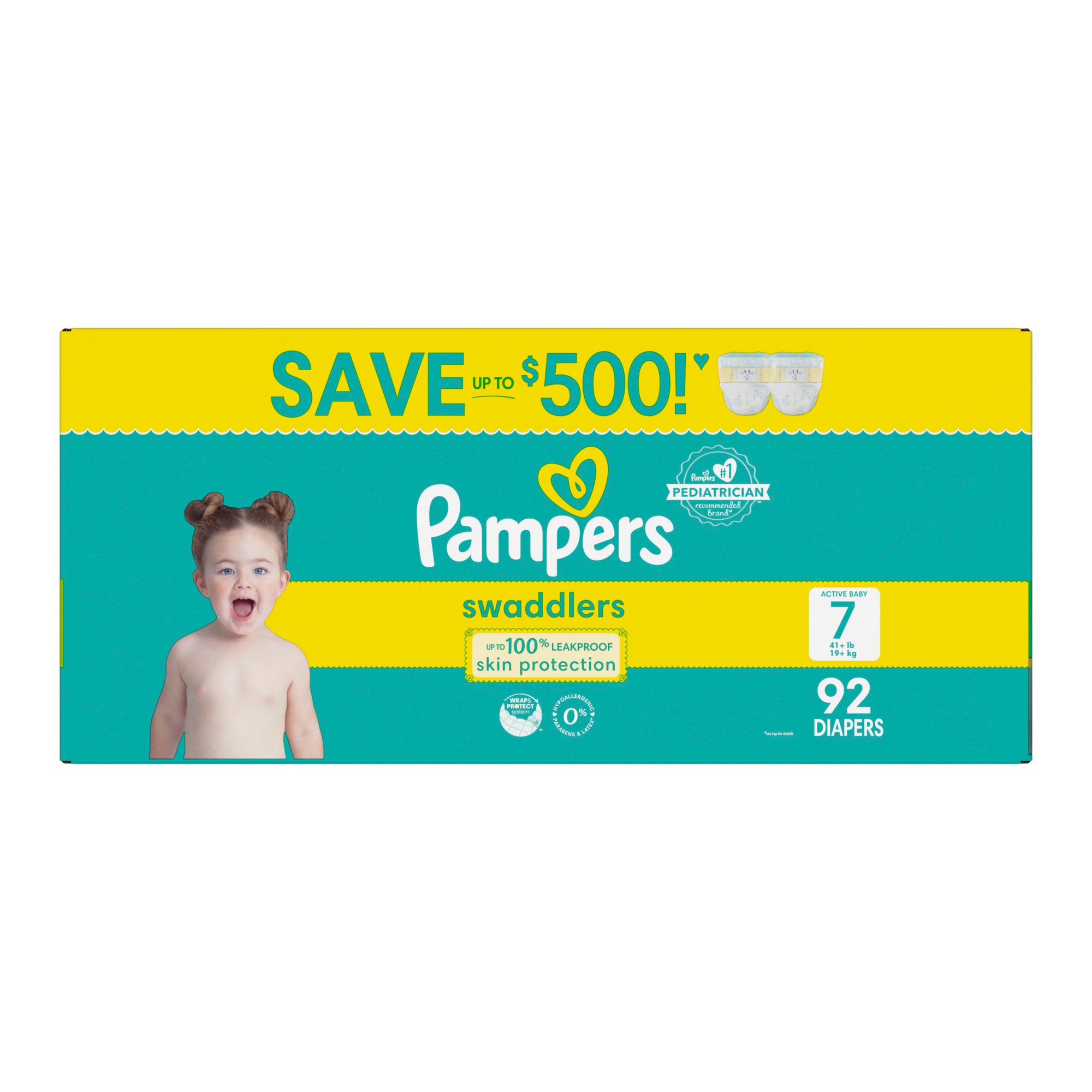 Pampers Swaddlers Baby Diapers Size 7 92 ct