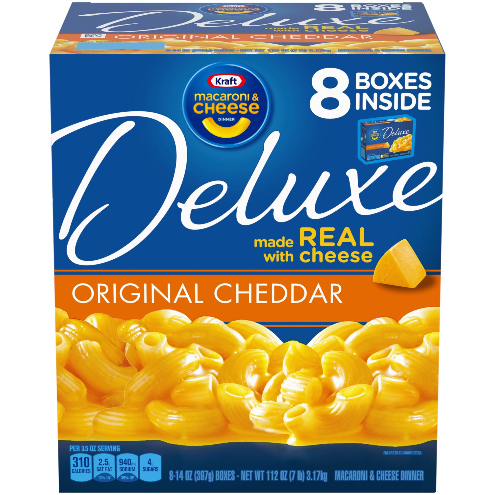 Kraft Deluxe Macaroni & Cheese Boxes Original Cheddar 14 oz (8