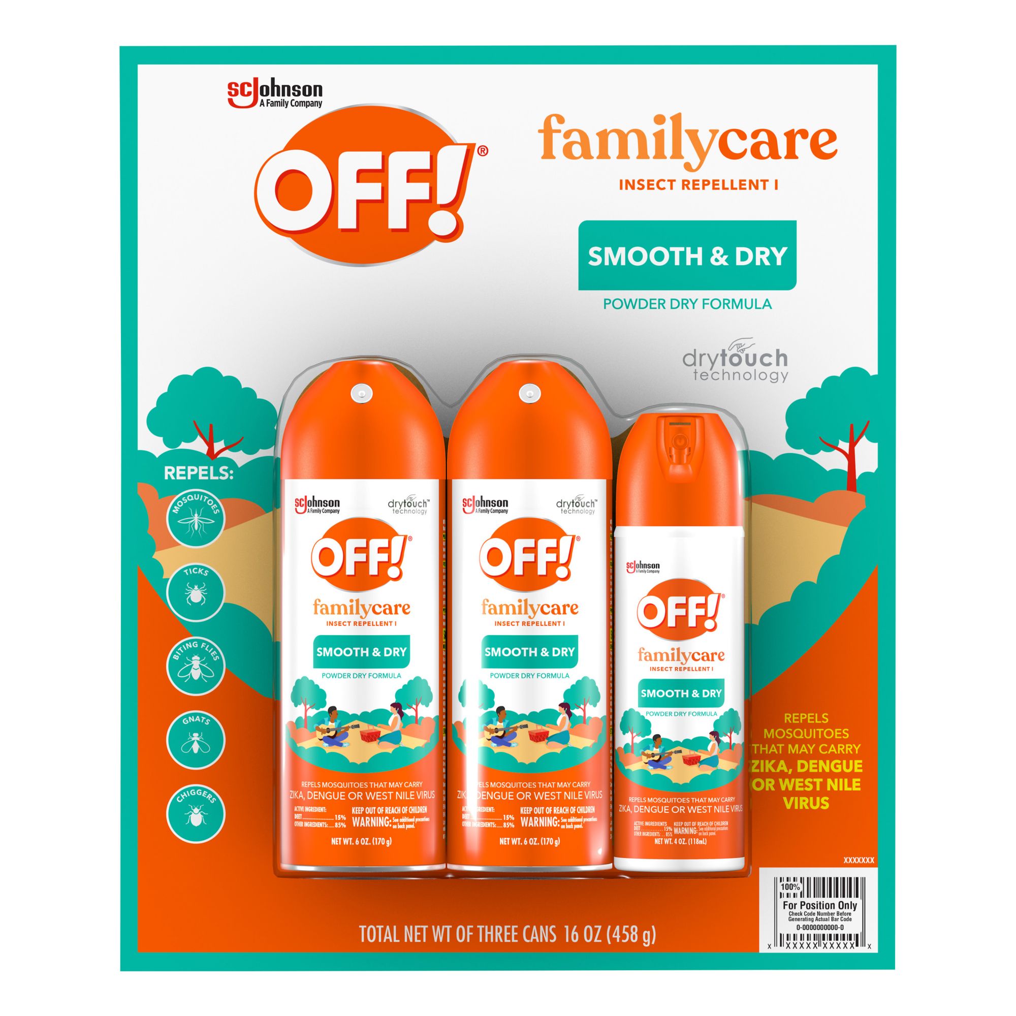 Off! Family Care Smooth & Dry Insect Repellent Variety Pack 16