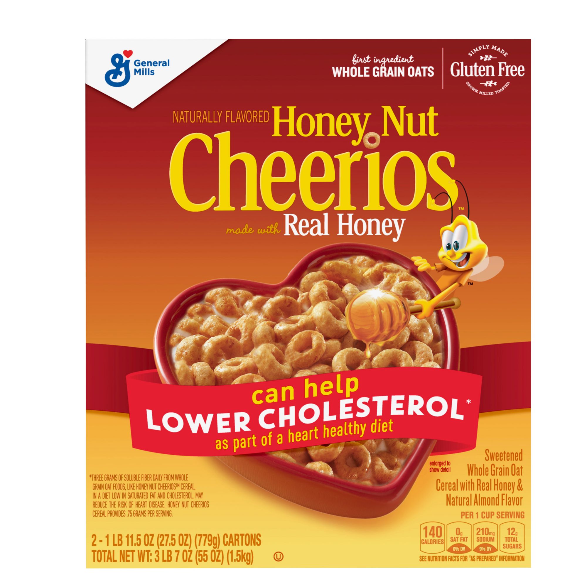 Honey Nut Cheerios Cereal 27.5 oz (2-pk)