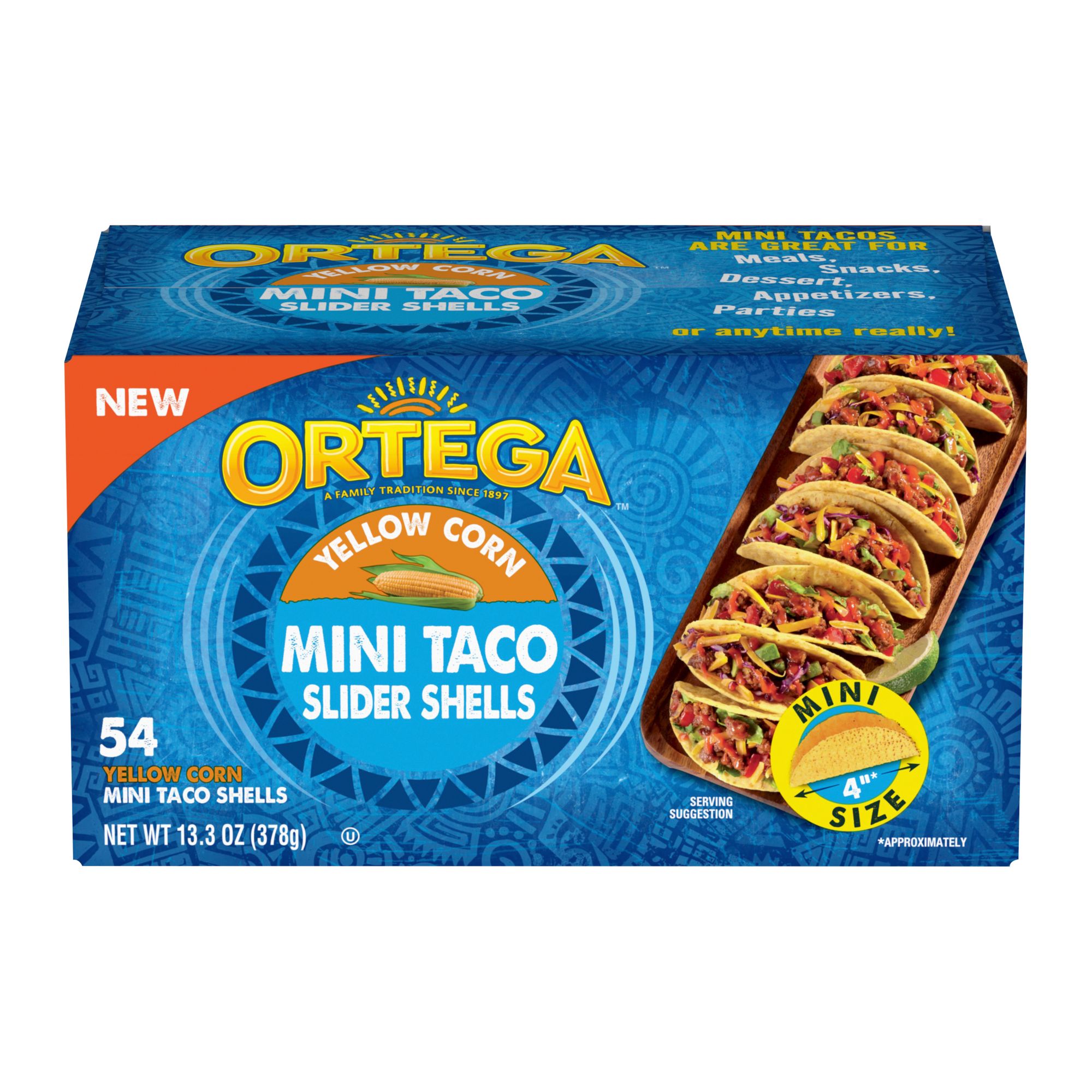 Ortega Yellow Corn Mini Taco Slider Shells 54 ct