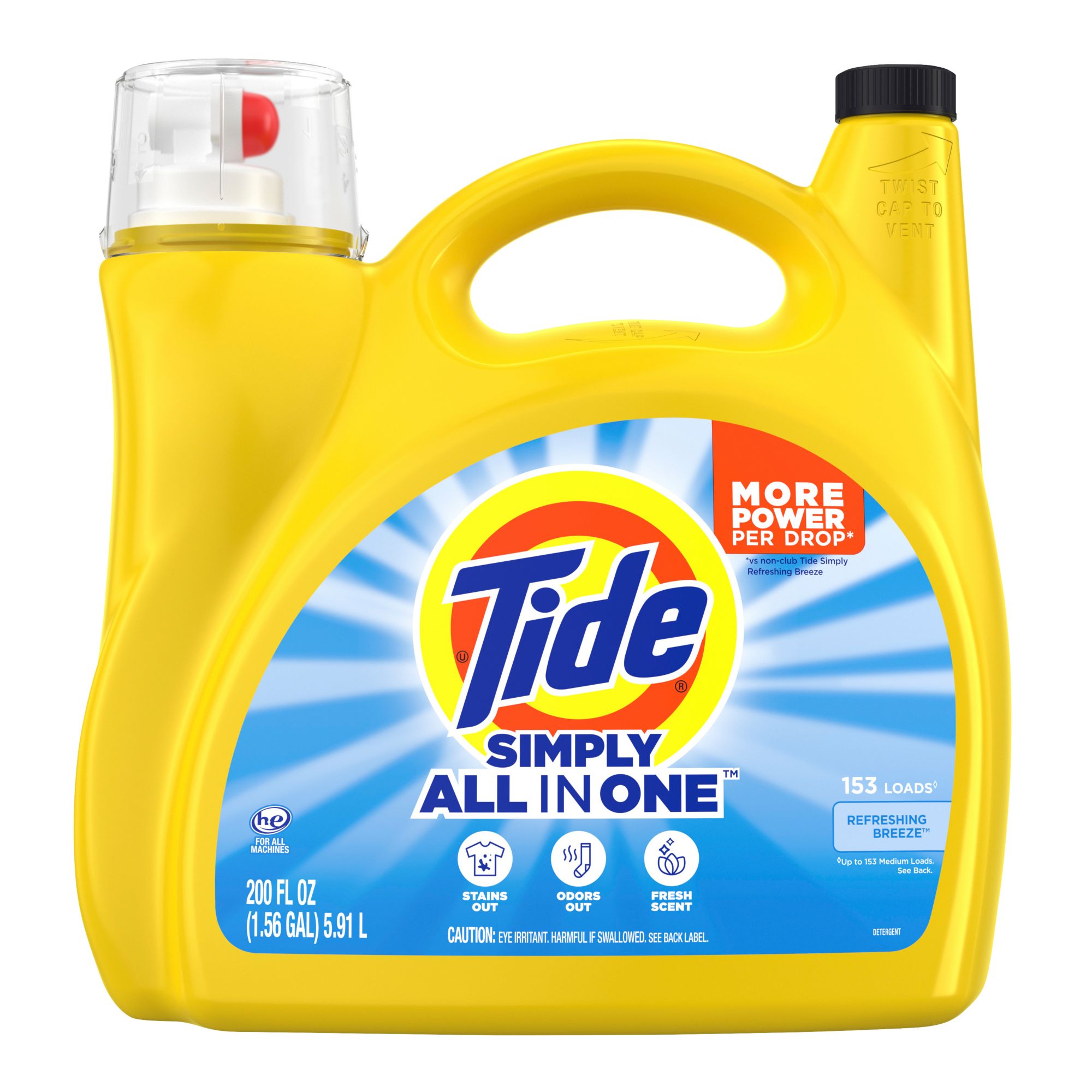 Tide Simply All in One Liquid Laundry Detergent Refreshing Bree