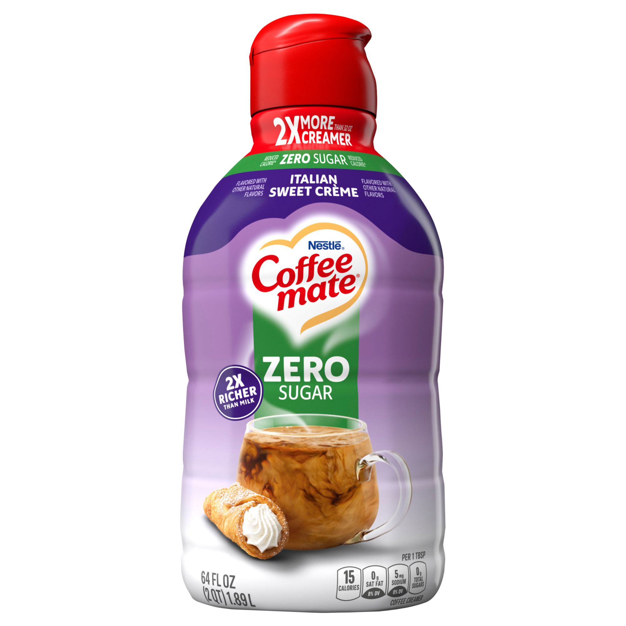 Coffee-Mate Italian Sweet Creme Flavored Zero Sugar Coffee Creamer, 64 ...