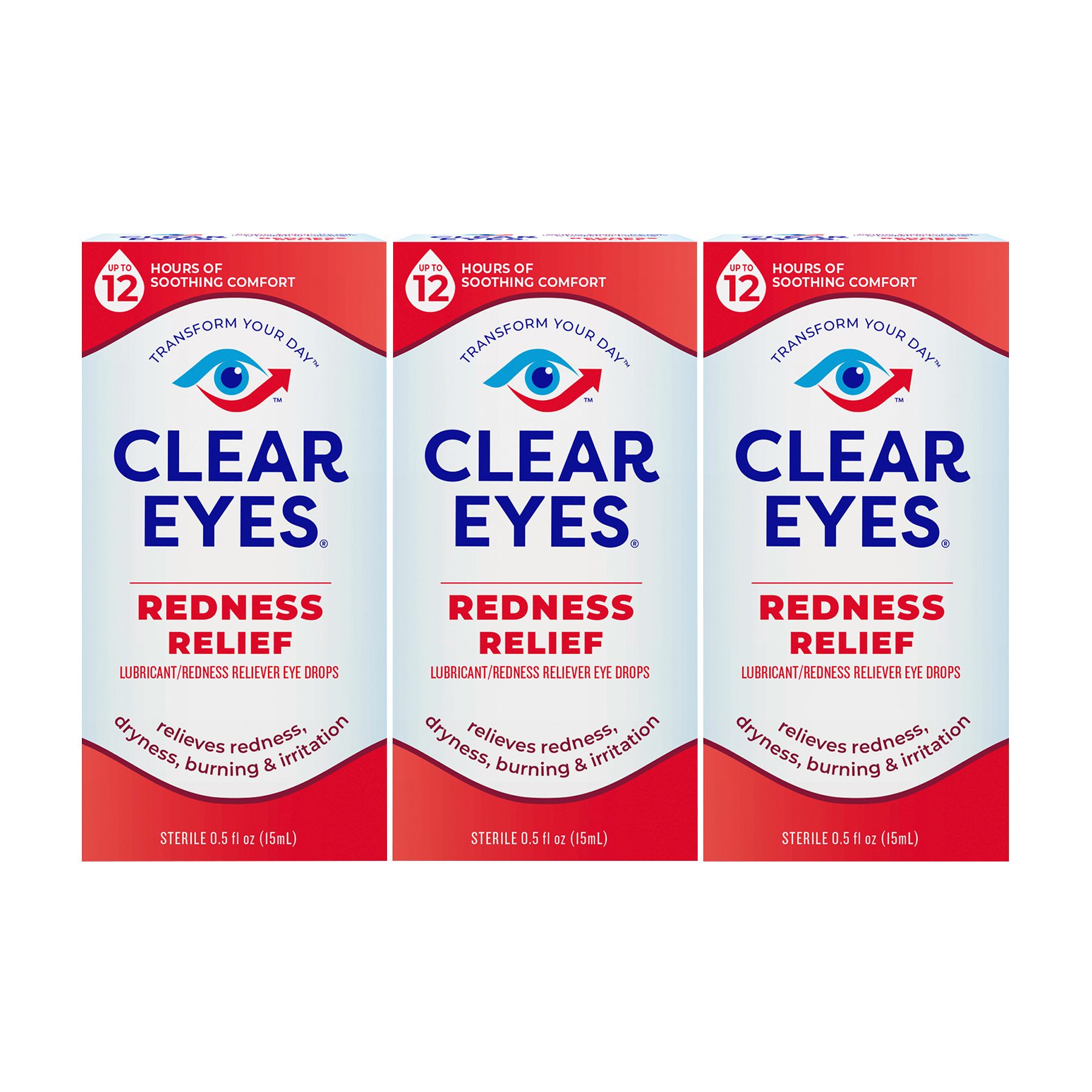 Clear Eyes Redness Relief Eye Drops, 0.5 oz., 3 pack