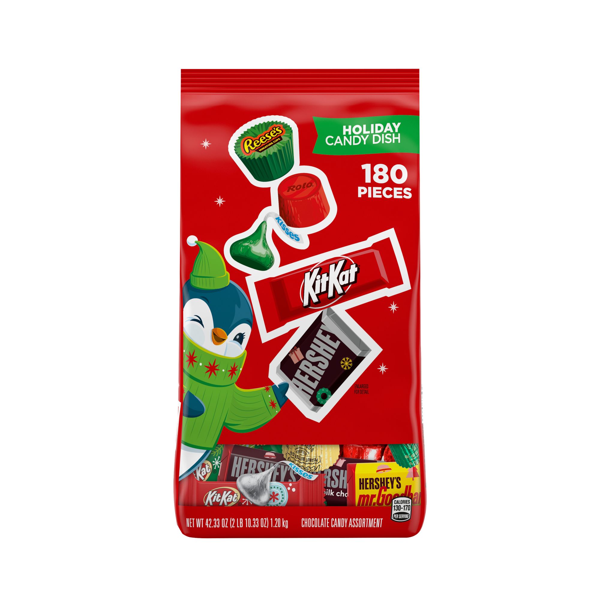 Hershey Assorted Chocolate Flavored, Christmas, Candy Bulk Bag, 180 ct.