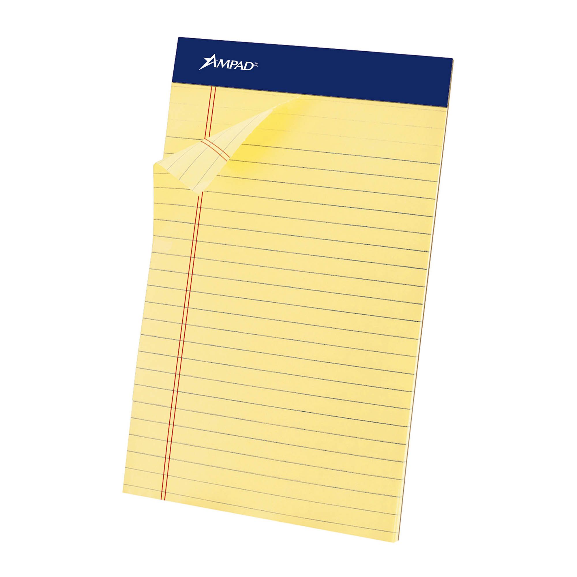 Ampad 5'' x 8'' Perforated Medium-Ruled Pad Yellow 50 ct (24-p