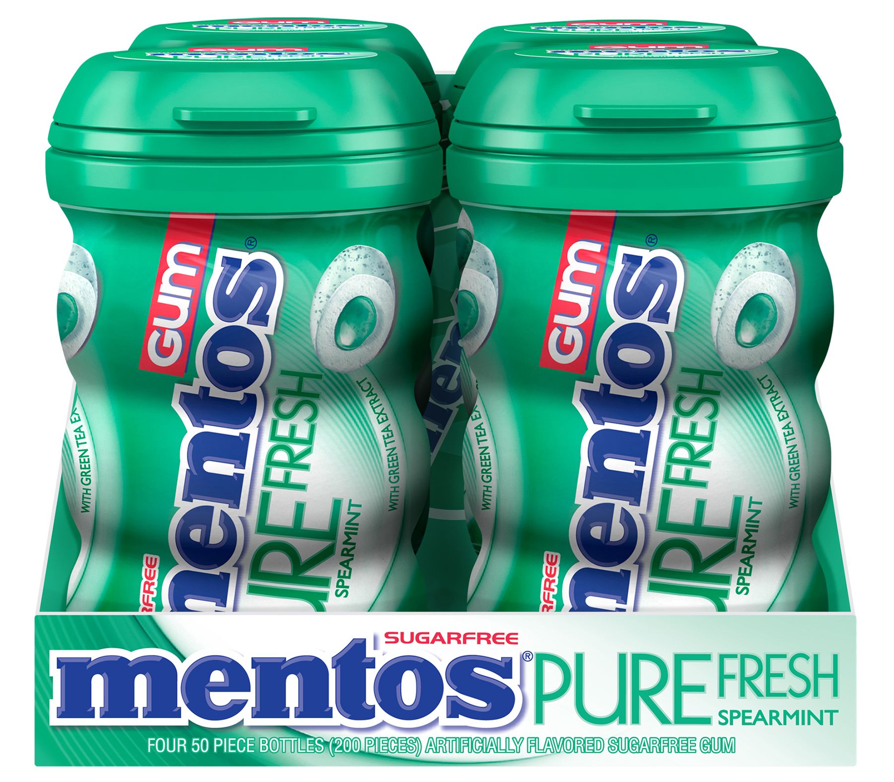 Mentos Pure Fresh Sugar Free Gum Spearmint 50 ct (4-pk)
