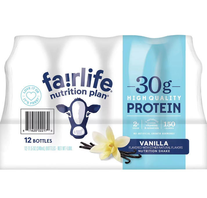 Fairlife Nutrition High Protein Shake, Vanilla, 11.5 oz (12-pack)