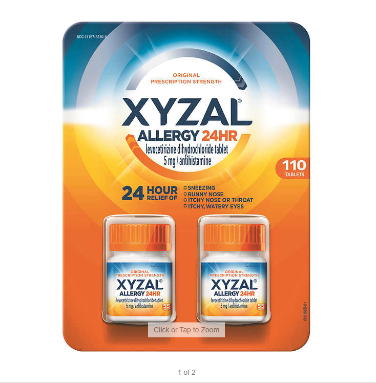 Xyzal Allergy Antihistamine 5mg Tablets 110 ct