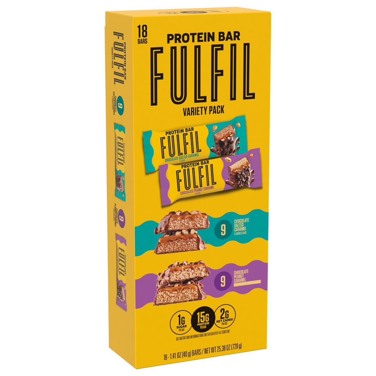 Fulfil Protein Bar Variety Pack, 1.41 oz, 18 count