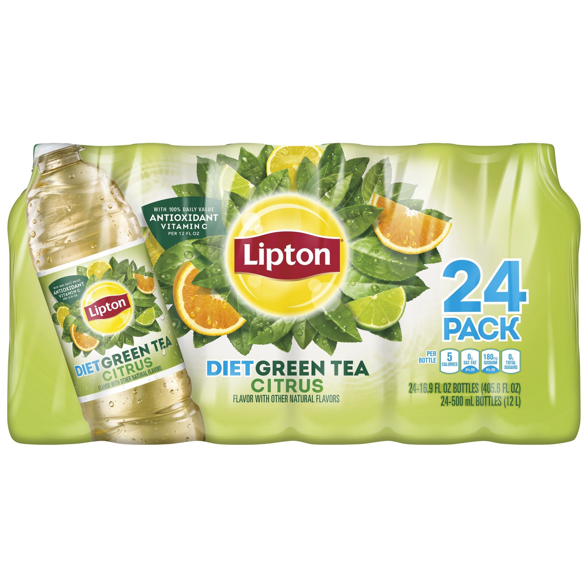 Lipton Iced Tea Drinks Diet Green Tea Citrus 16.9 fl oz (24-pk
