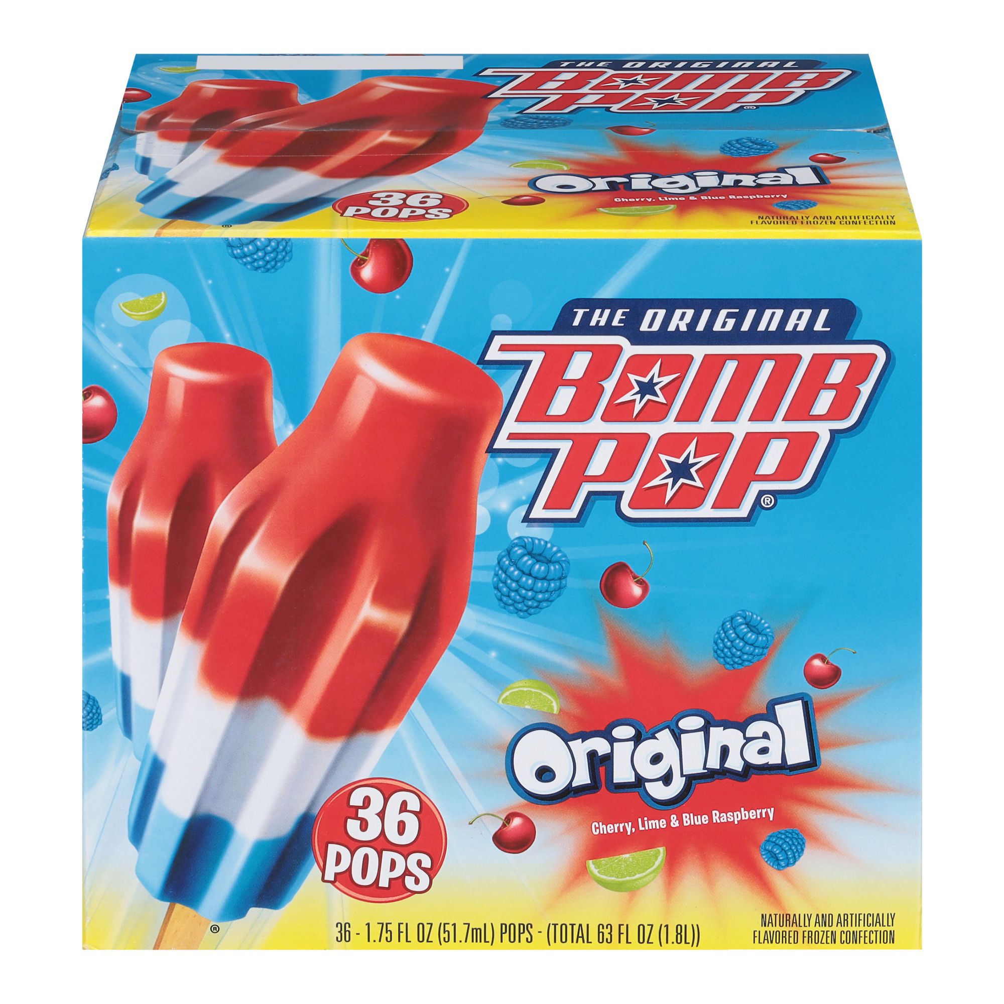 Bomb Pop Original Frozen Ice Pops, 36 count
