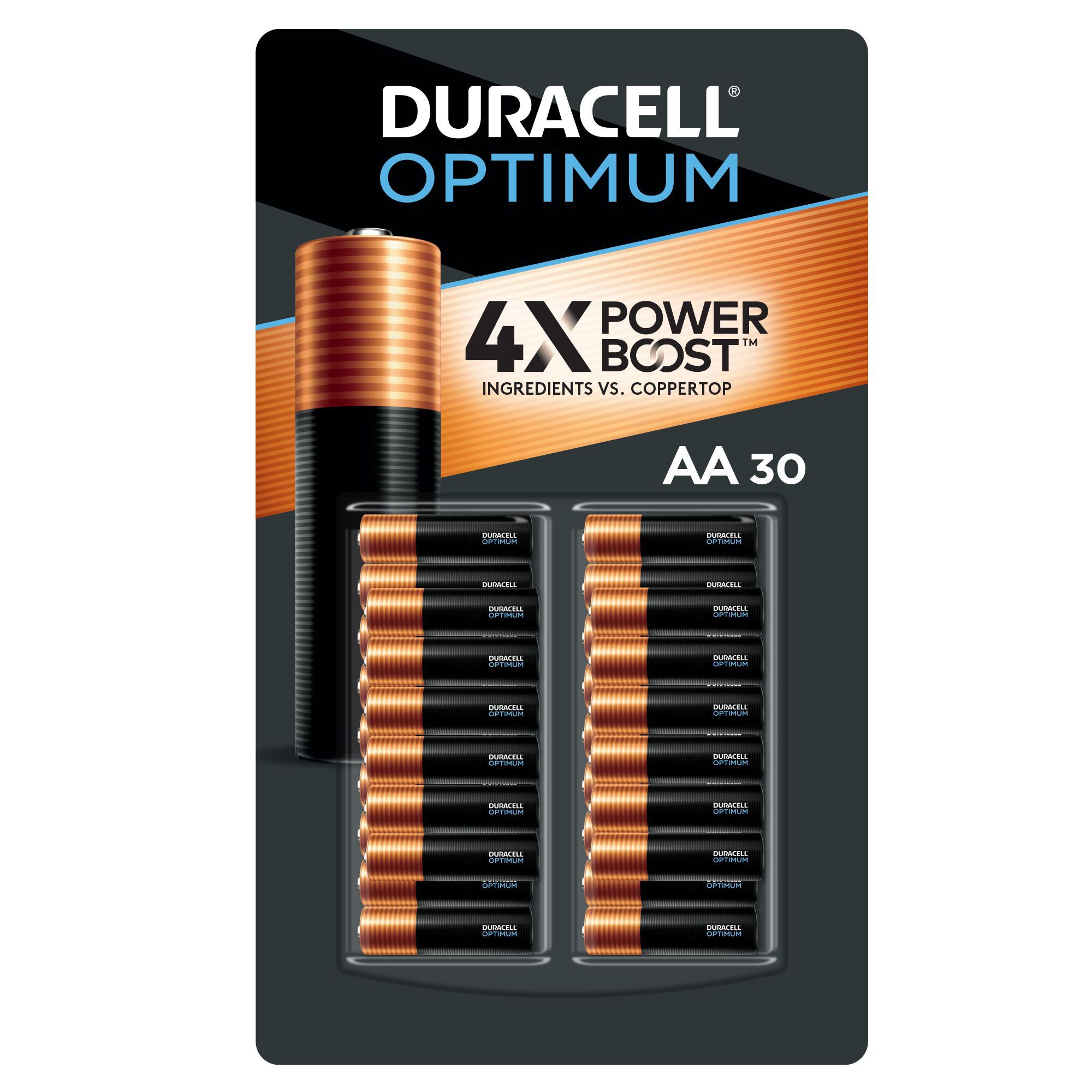 Duracell Optimum Batteries AA 30 ct