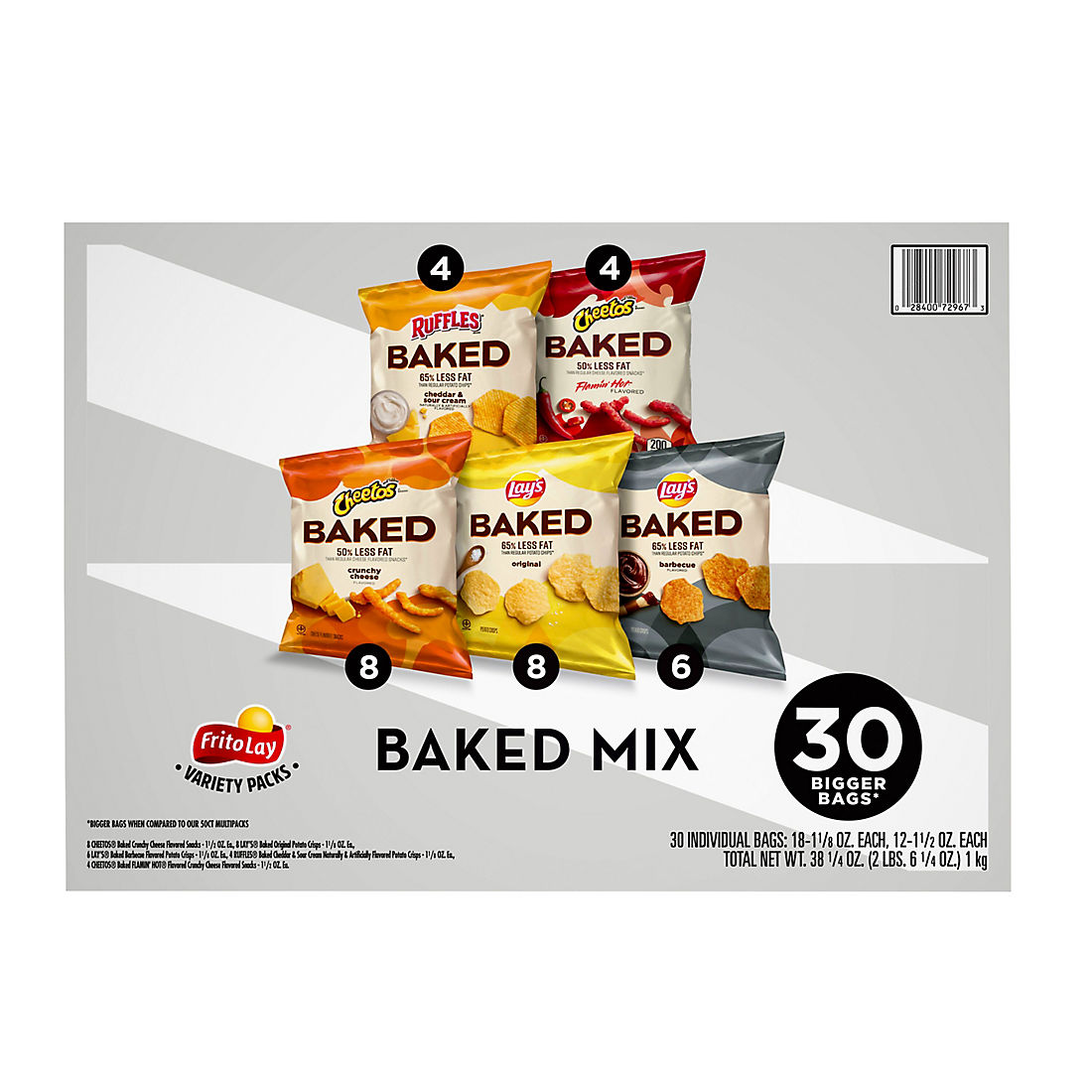 Frito Lay Oven Baked Mix, Variety Pack, 30 ct