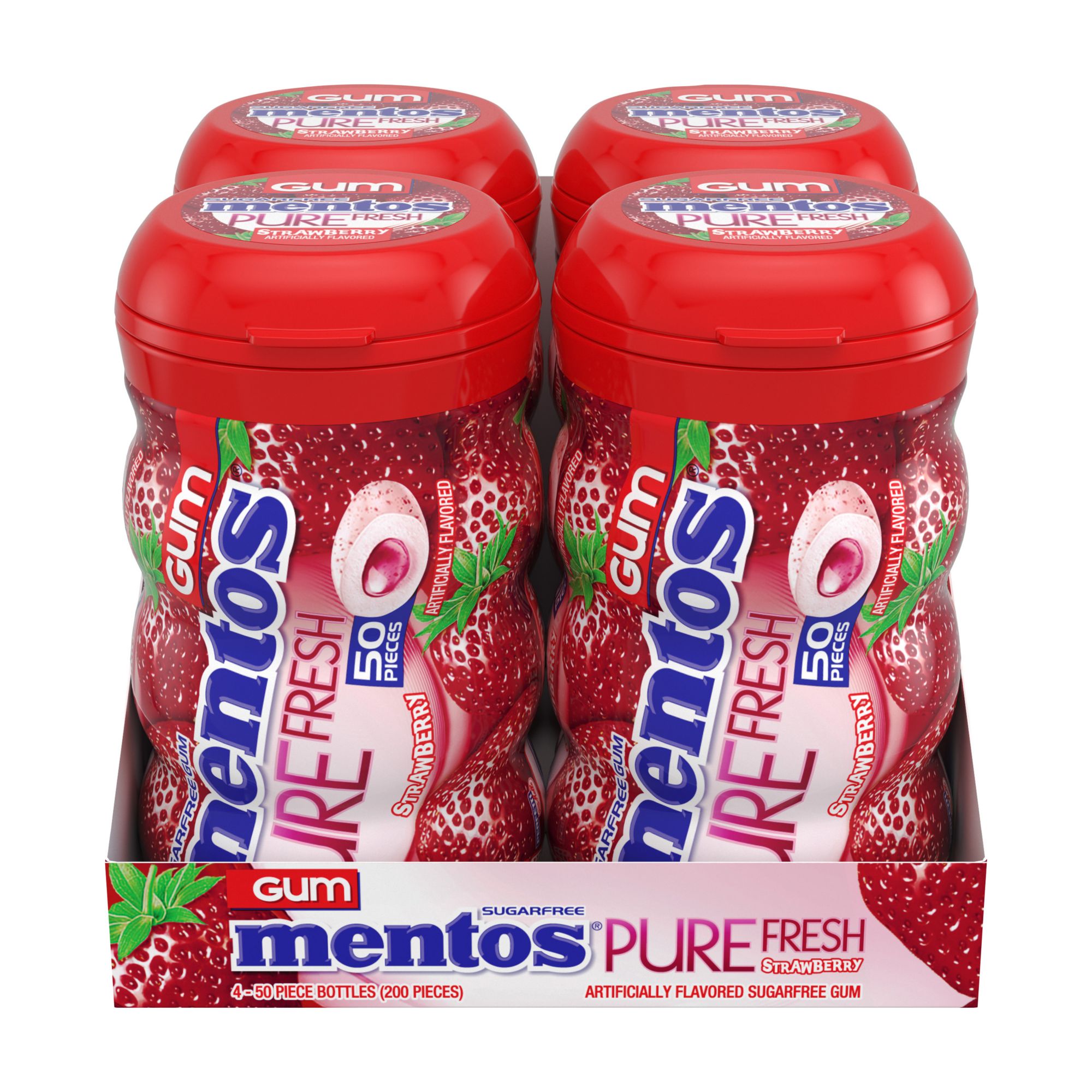 Mentos Pure Fresh Strawberry Gum, 4 pack