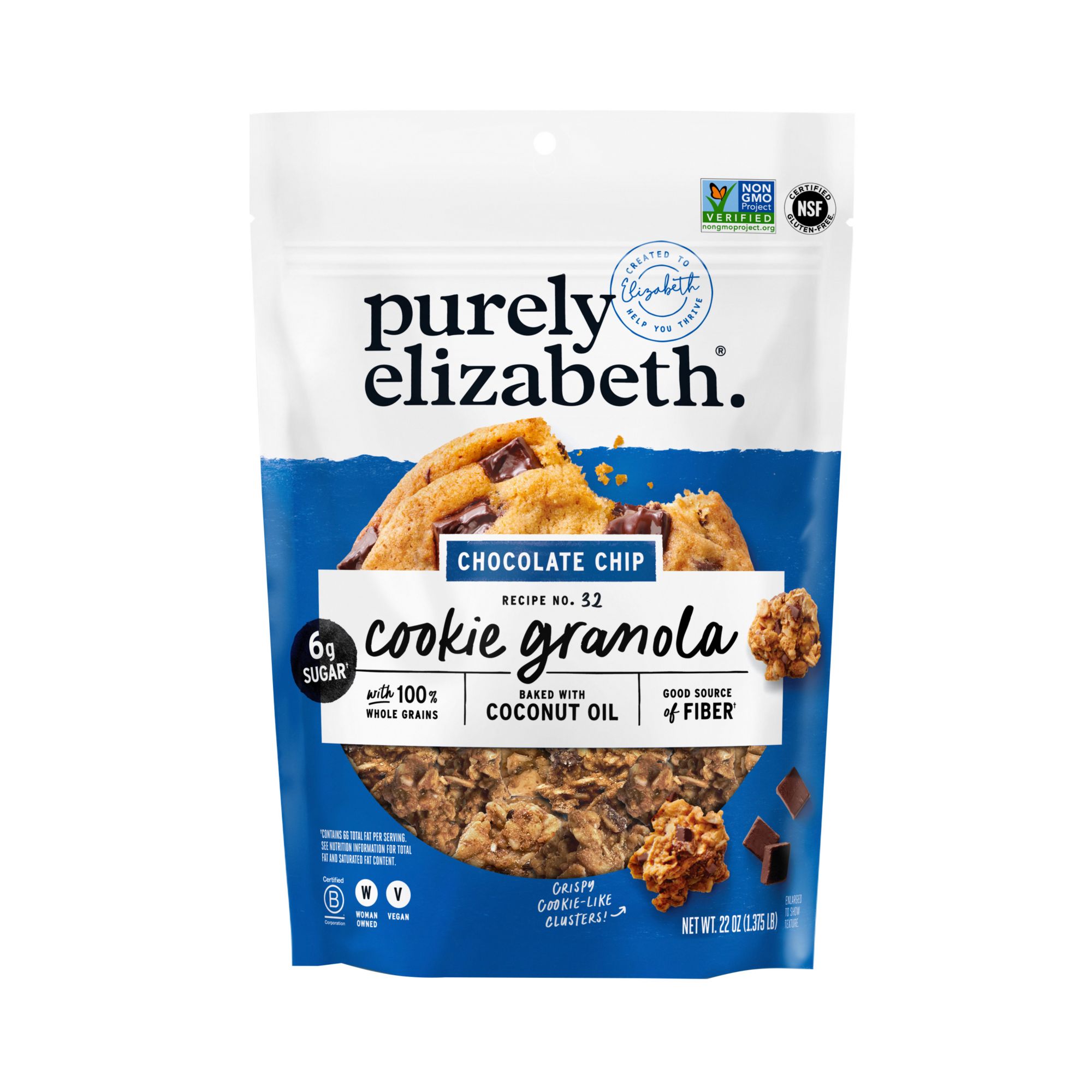 Purely Elizabeth Chocolate Chip Cookie Granola, 22 oz.