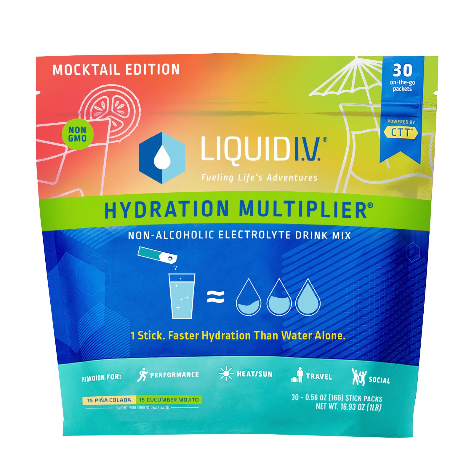 Liquid I.V. Hydration Multiplier Mocktail Variety Pack, Pina Colada ...