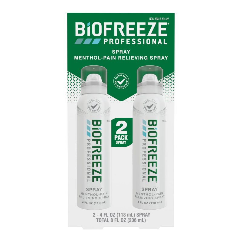 Biofreeze Professional Menthol Pain Relief Spray, 4 fl. oz, 2 pack