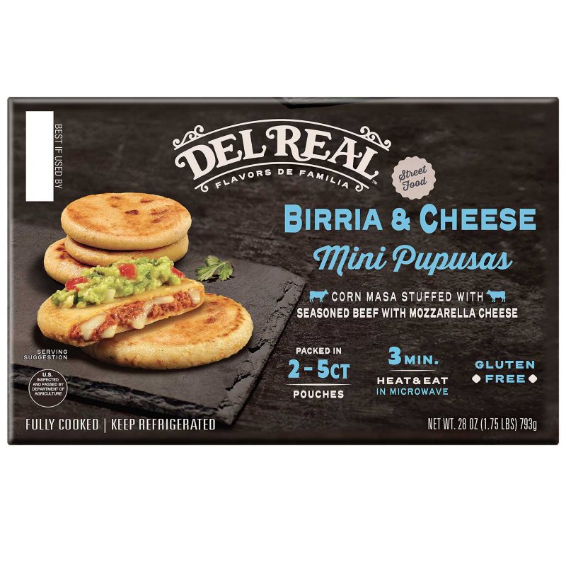 Del Real Foods Mini Birria and Cheese Pupusas, 2.8 oz., 10 count