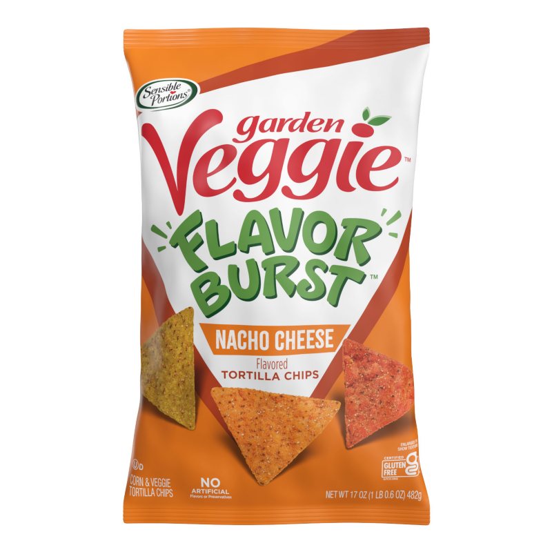 Garden Veggie Flavor Burst Nacho Cheese Tortilla Chips, 17 oz.