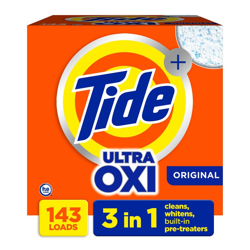 Tide Ultra Oxi HE Powder Laundry Detergent, Original 143 loads, 250 oz.
