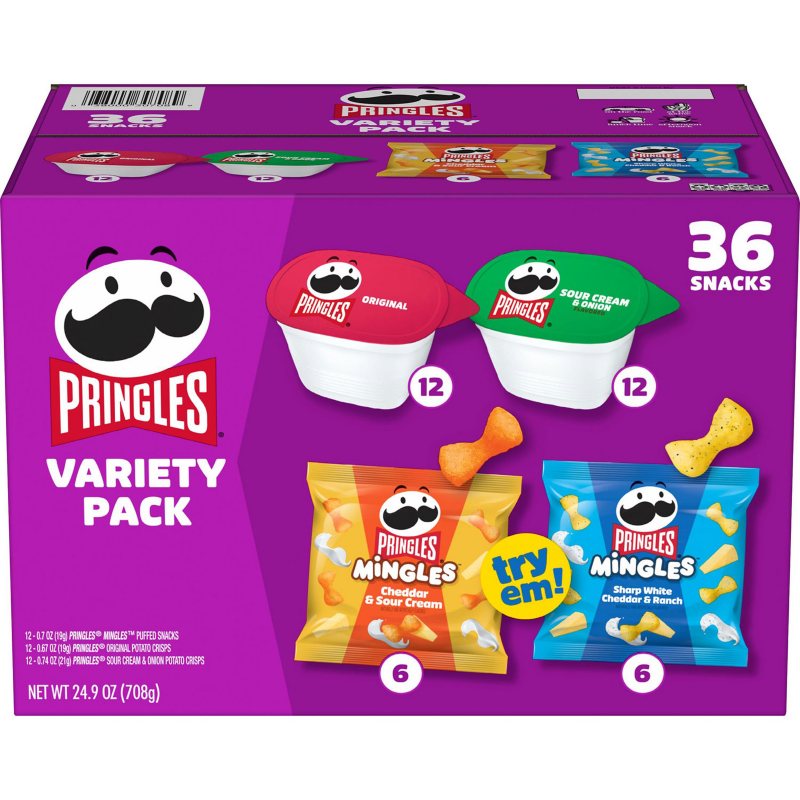 Pringles Mingles and Singles Snack Variety Pack, 36 count