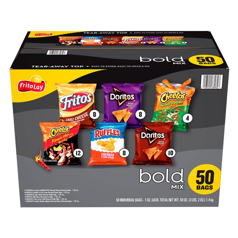 Frito-Lay Bold Mix, Variety Pack Chips, 50 pack
