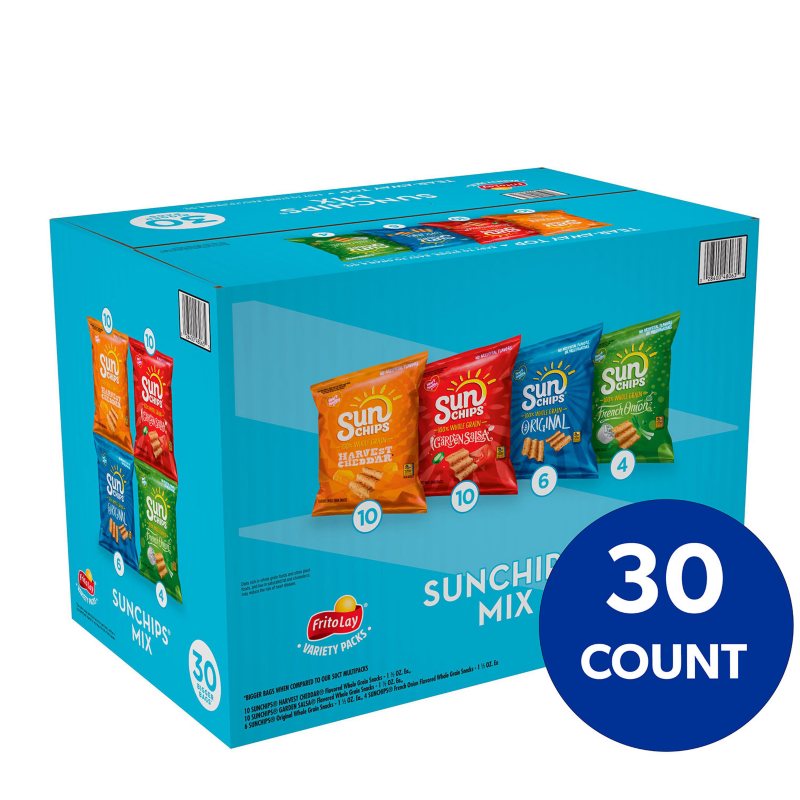 SunChips Whole Grain Chips Variety Pack 1.5 oz (30-pk)