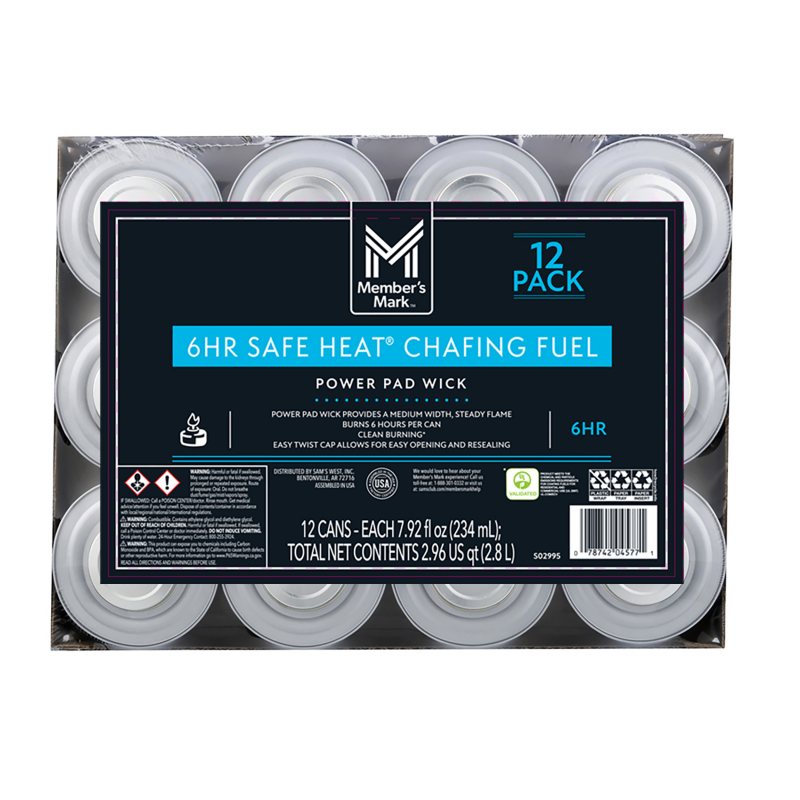 Member's Mark 6-Hour Safe Heat Chafing Fuel with PowerPad, 12 count