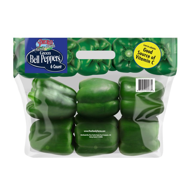 Pero Family Farms Green Bell Peppers, 6 count